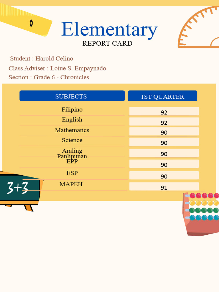 Grade 6 Report Card Summary | PDF | Cognitive Science | Evaluation