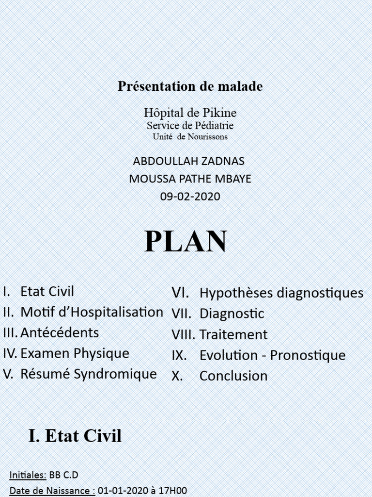 Présentation de Malade 2 | PDF | Physiologie | Maladies et troubles