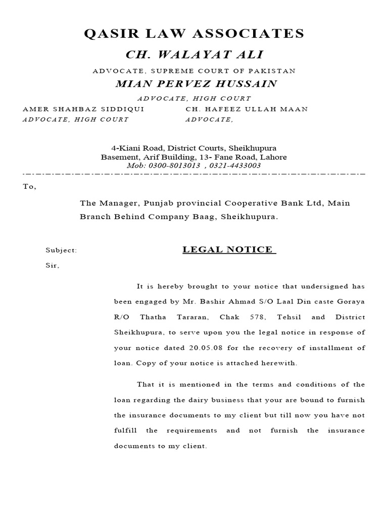 Legal Notice | PDF | Advocate | Justice