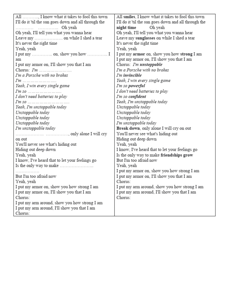 Sia Unstoppable | PDF