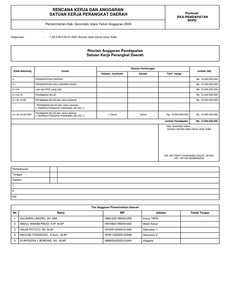 Sistem Informasi Pemerintahan Daerah - Cetak RKA Pendapatan SKPD Rumah ...