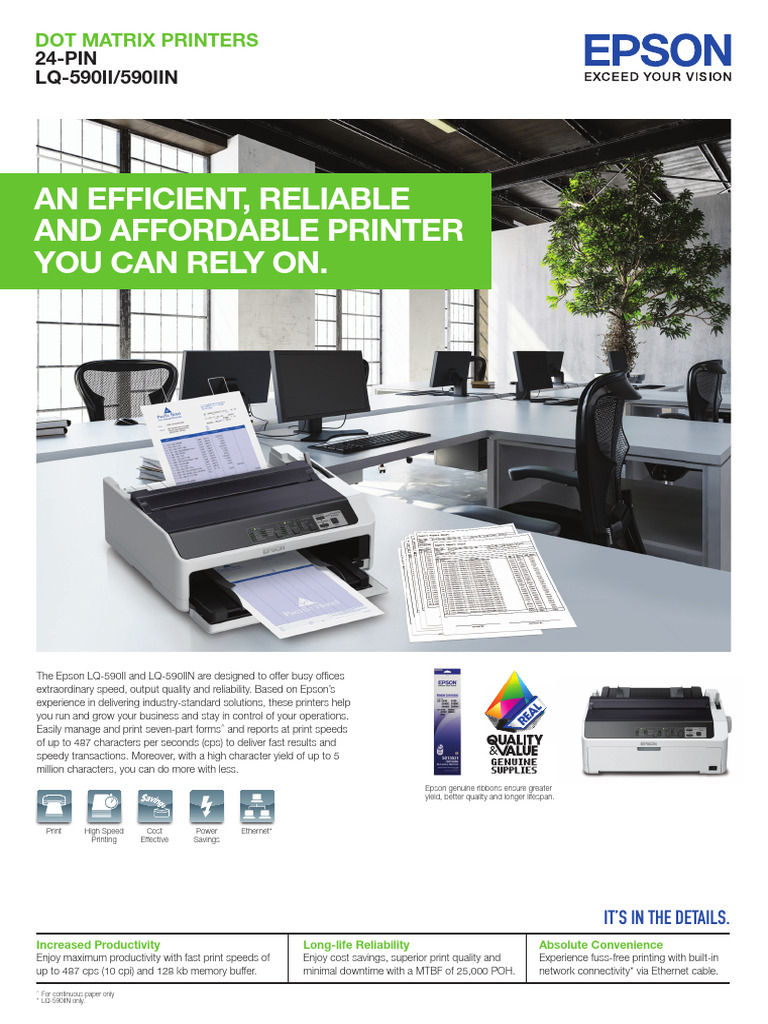 Epson DotMatrix LQ-590II 590IIN April2019 | PDF | Printer (Computing) | Windows Vista