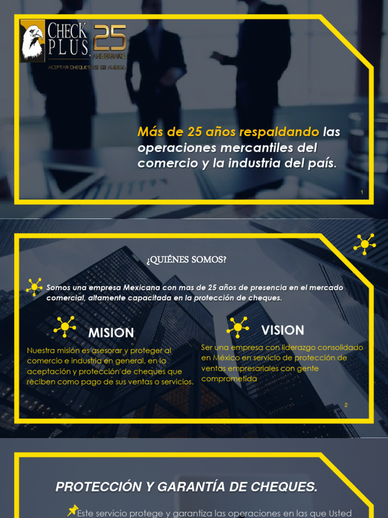 Presentacion de CHECKPLUS | Descargar gratis PDF | Cheque | Business