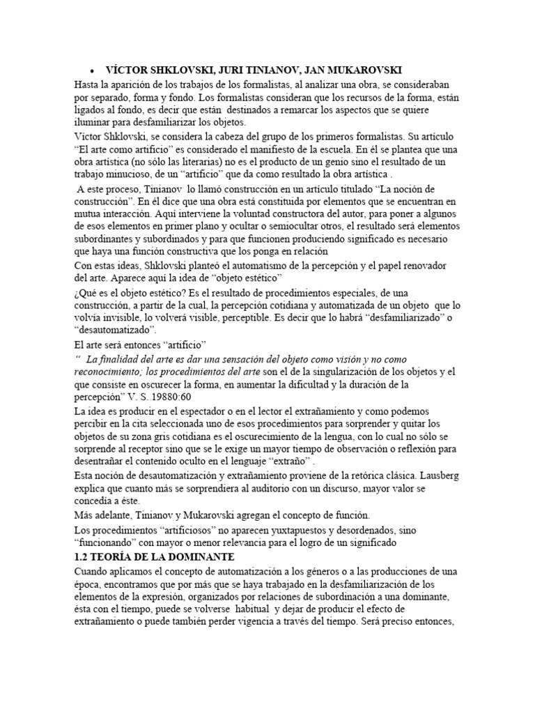 Victor Shklovski 1 | PDF | Percepción
