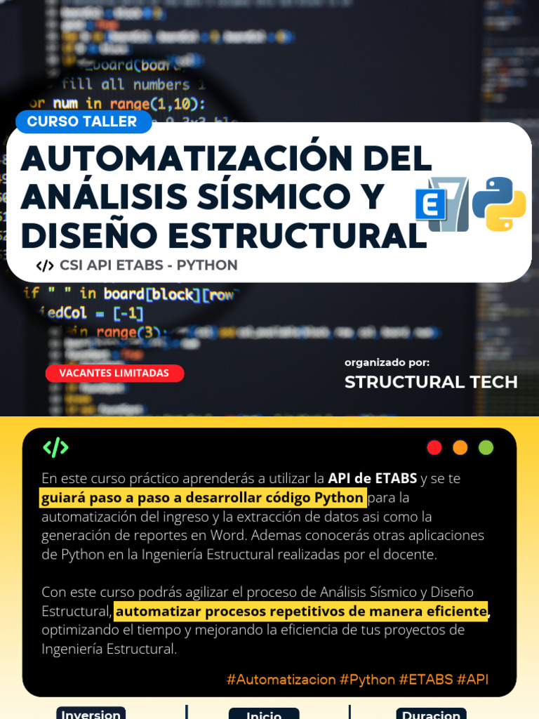 Etabs-Python-Structural Tech | PDF | Python (lenguaje de programación) | Ingeniería estructural