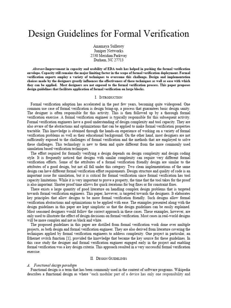 Design Guidelines For Formal Verification | Download Free PDF | Formal ... Design Guidelines For Formal Verification | Download Free PDF | Formal ...
