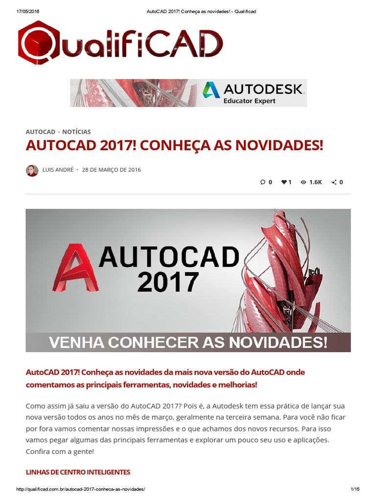 Autocad 2017 Conheça As Novidades | PDF | Auto Cad | Informática