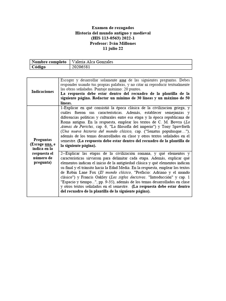 ER - Alca Gonzales, Valeria.20206581 | PDF | imperio Romano ...