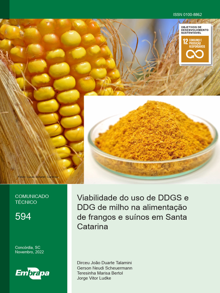 Viabilidade Do Uso de DDGS e DDG de Milho Na Alimentação de Frangos e ...
