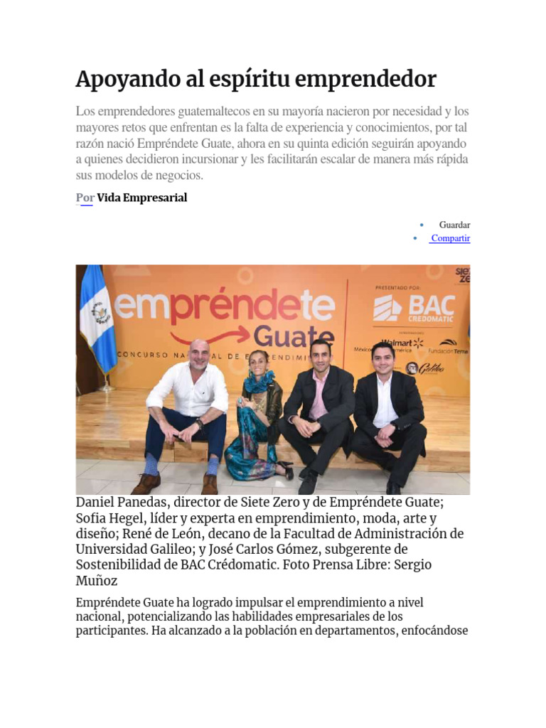 Apoyando Al Espíritu Emprendedor | PDF | Iniciativa empresarial | Pequeñas y medianas empresas