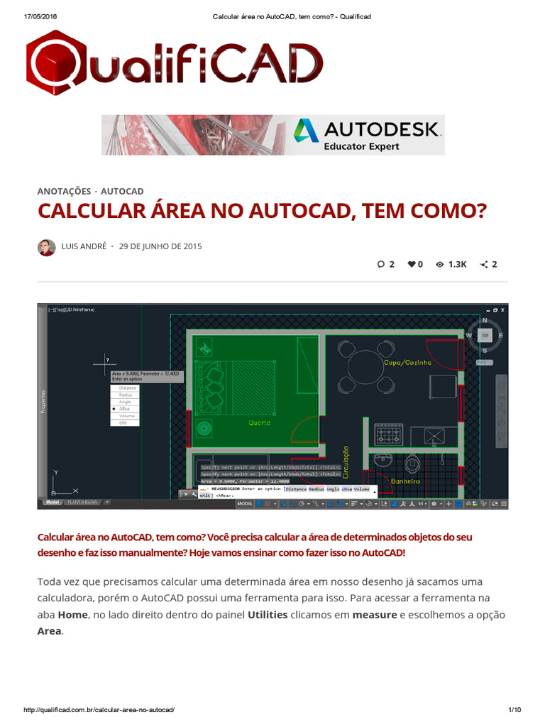 Calcular Área No Autocad, Tem Como | PDF | Auto Cad | Programas