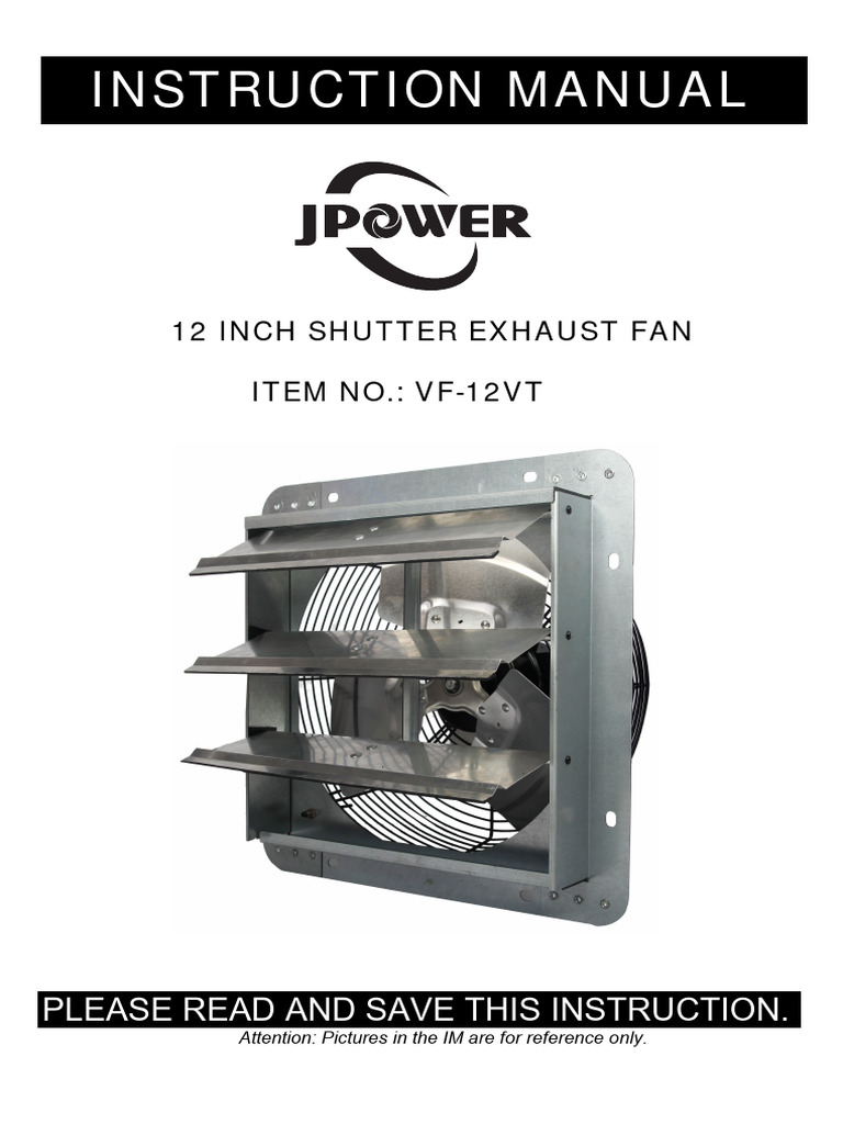 12-Inch Shutter Exhaust Fan Manual | PDF | Electrical Connector ...
