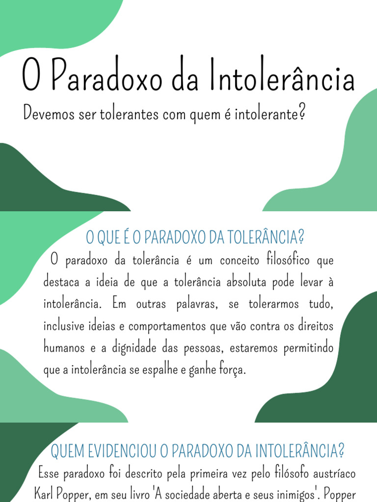 O Paradoxo Da Intolerância - 20231018 - 172655 - 0000 | PDF