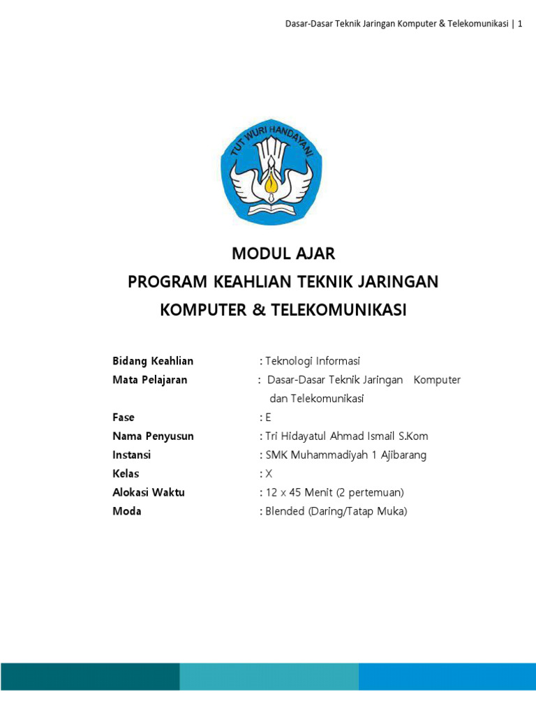 Modul Ajar Dasar-Dasar Teknik Jaringan Komputer Dan Telekomunikasi - Budaya Kerja Industri ...