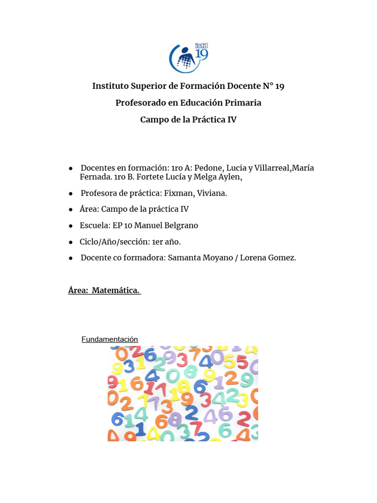 Matemática 1er grado | PDF | Calendario | Enseñando