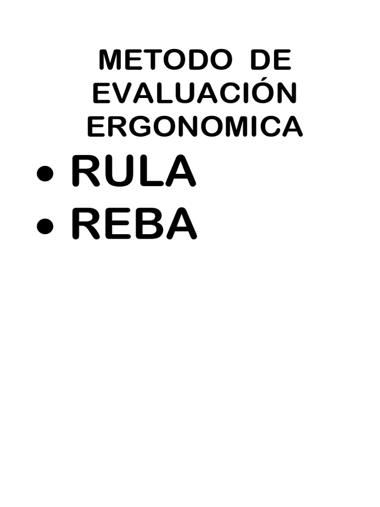 Metodo Rula y Reba Ergonomia. | PDF | Métodos y materiales de enseñanza ...
