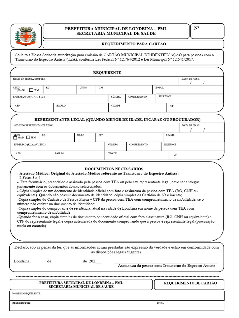 Formulário TEA | PDF | Governo e personalidade | Documento