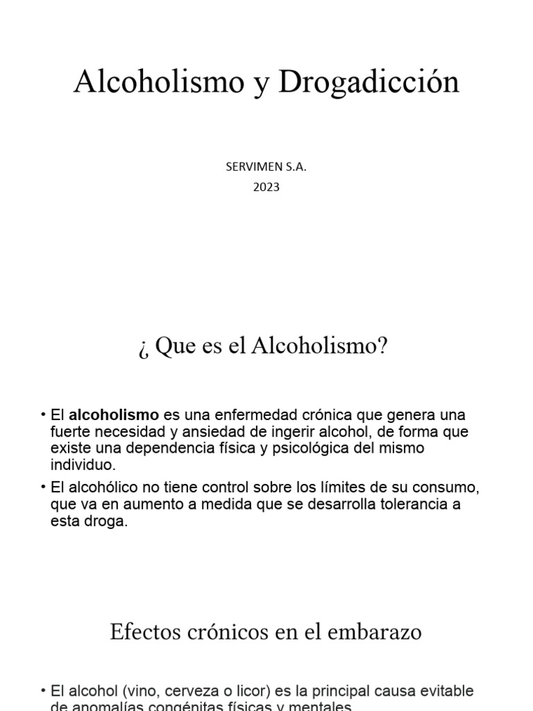 Alcoholismo y Drogadicción | PDF | Alcoholismo | La dependencia de sustancias
