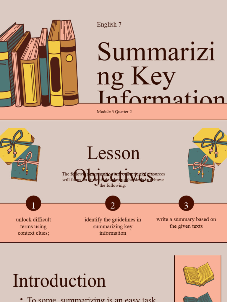 Summarizing Key Information | PDF | Cognitive Science | Communication