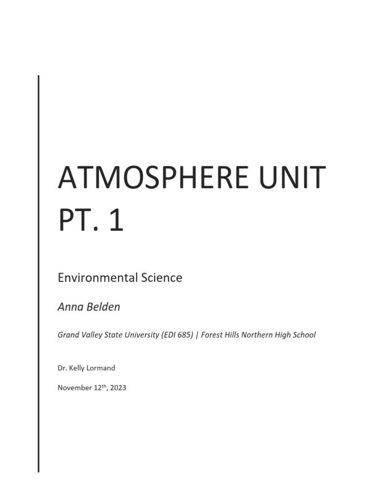 Atmosphere Unit Plan PT | PDF | Earth Sciences | Carbon Cycle
