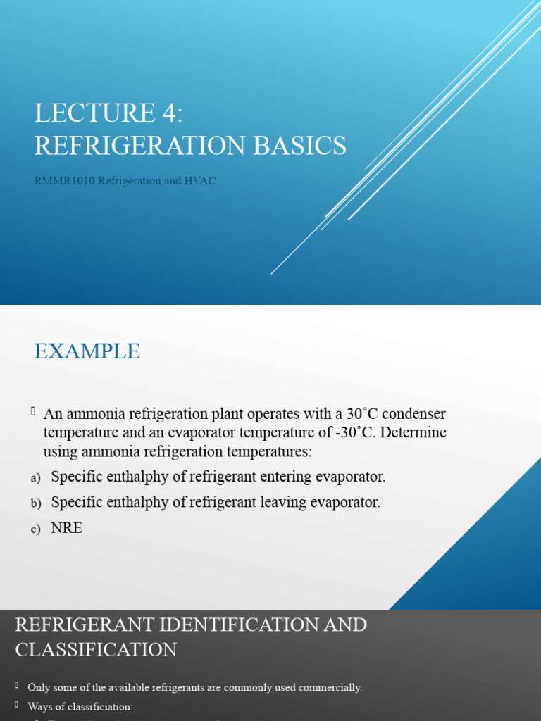 Lecture 4 - Refrigeration Basics 4 | PDF | Chlorofluorocarbon | Chemical Substances
