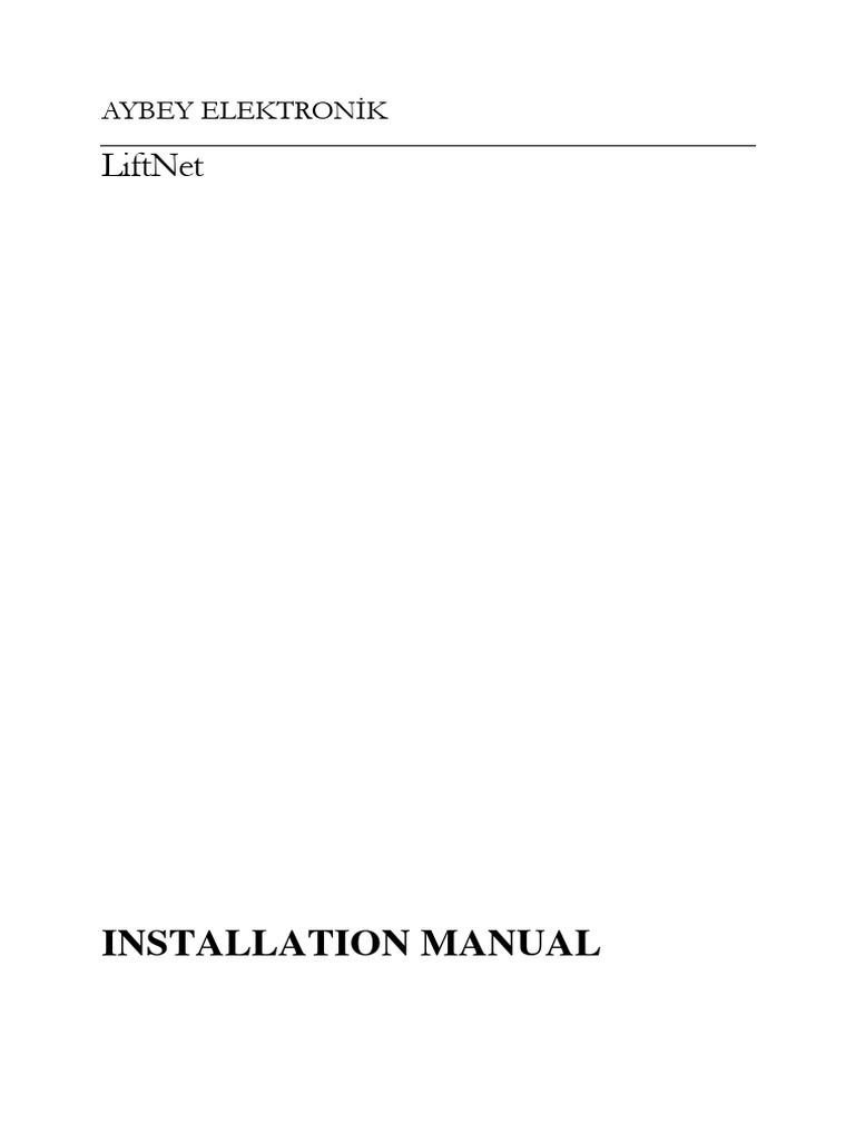 LiftNet Installation Manual Guide | PDF | Port (Computer Networking ...