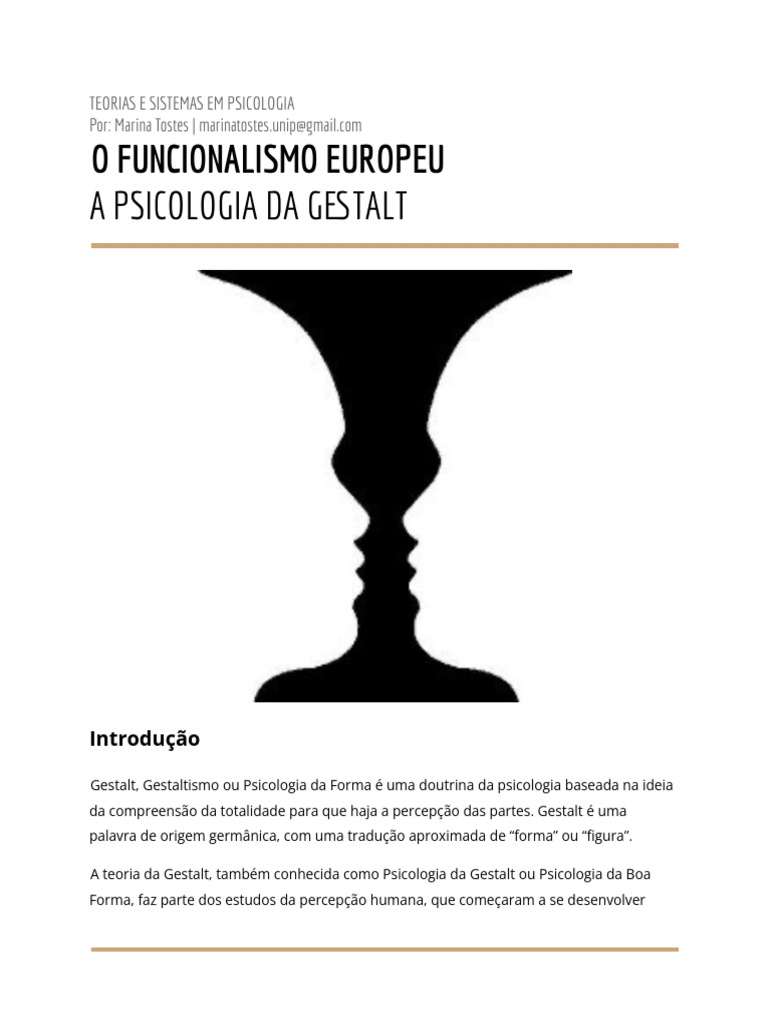 Módulo 3 - O Funcionalismo Europeu e A Psicologia Da Gestalt | PDF | Filosofia | Autoajuda