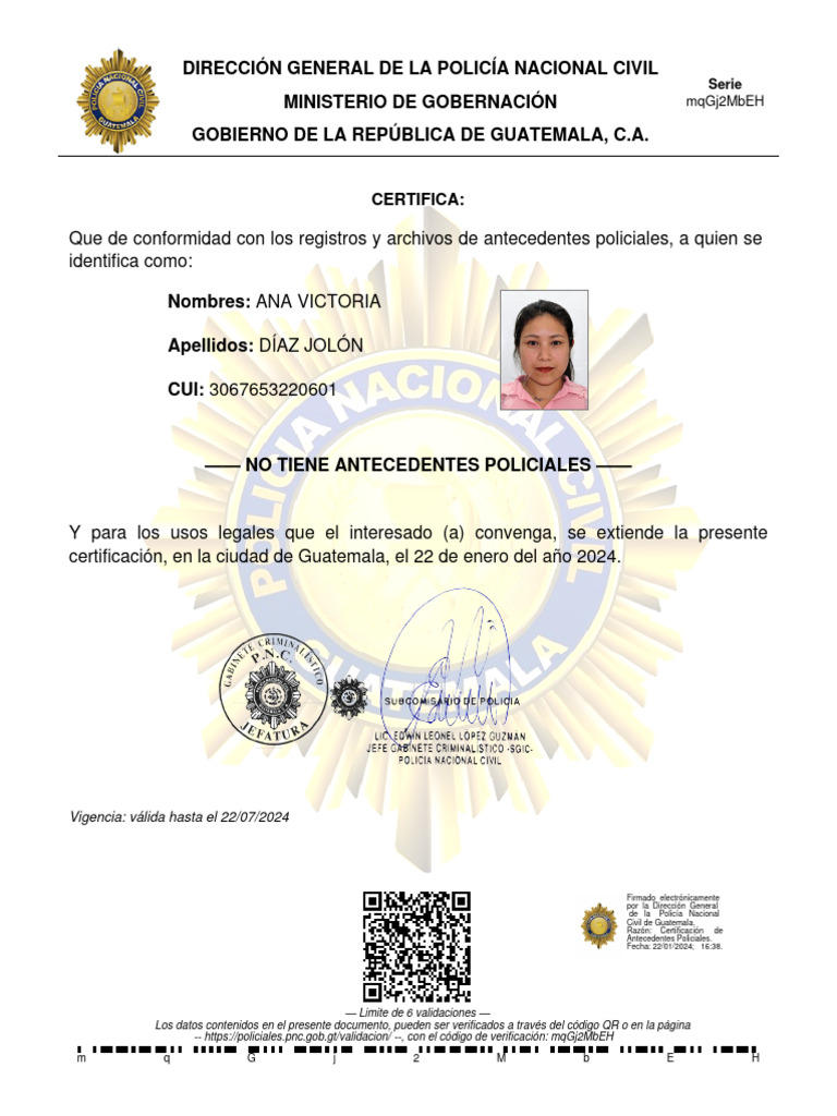 Policiales ANA VICTORIA DIAZ JOLON | PDF