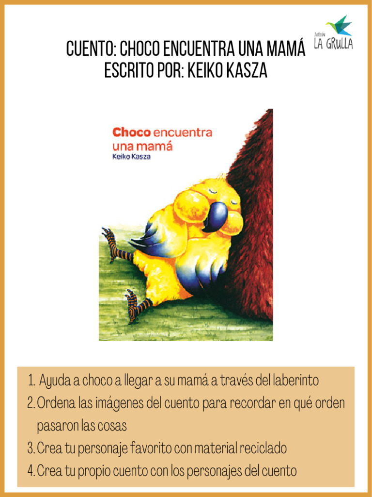 Actividades Cuento Choco Encuentra Una Mamá | PDF
