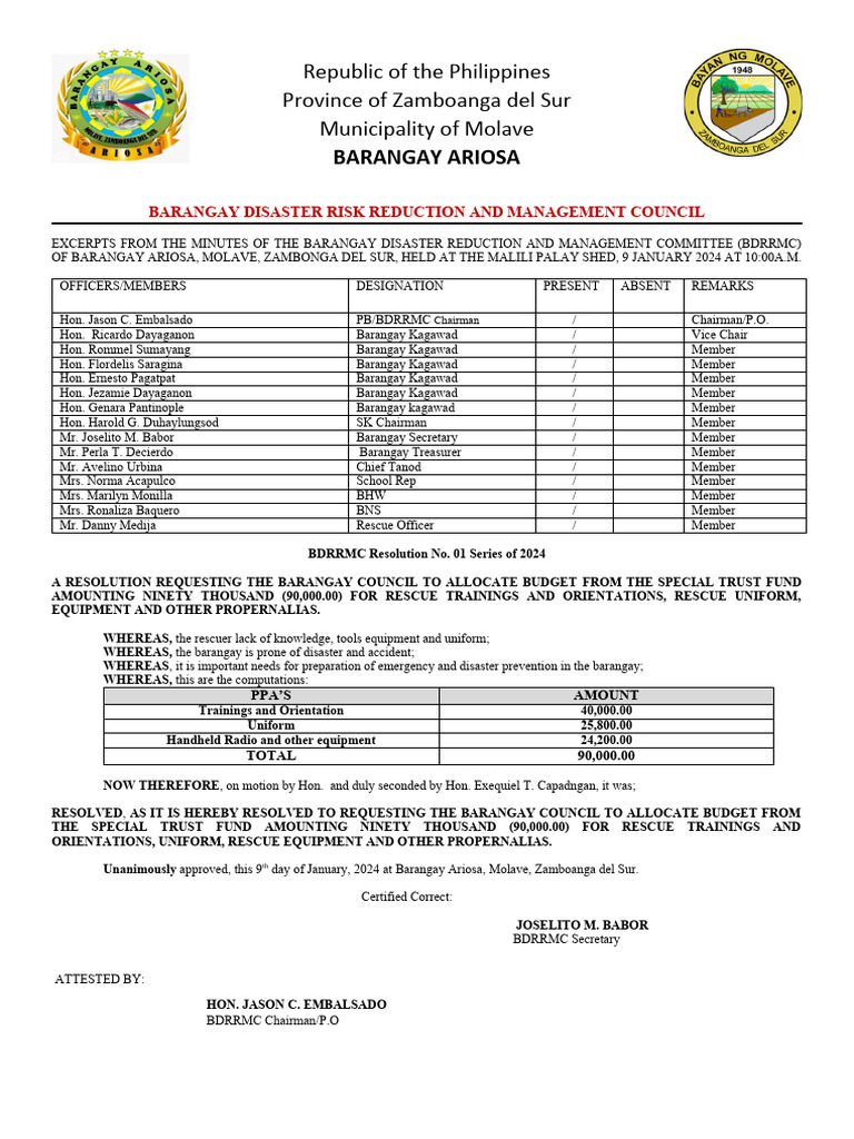 Bdrrmc No 1 Pdf