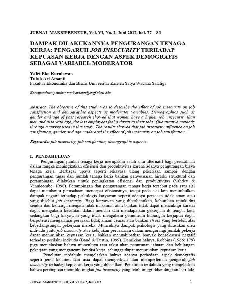 Dampak Dilakukannya Pengurangan Tenaga Kerja Penga | PDF