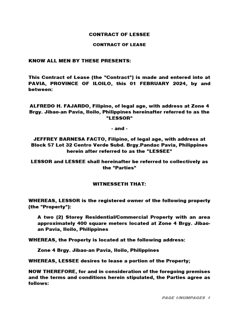 Lessee Renewal SIBOLINAO | PDF | Lease | Indemnity