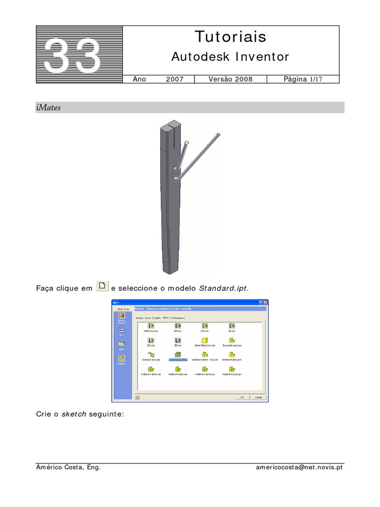 Tutorial 33 Inventor 2008 Americo Costa | PDF