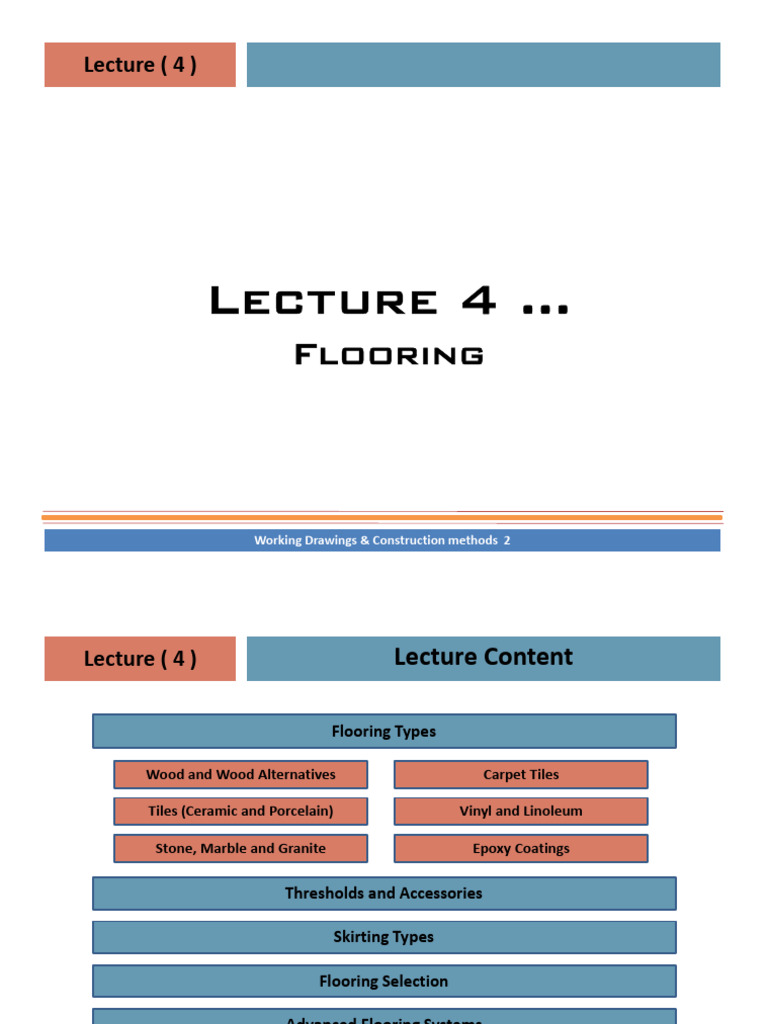 Lecture 4 : Flooring | PDF | Flooring | Civil Engineering