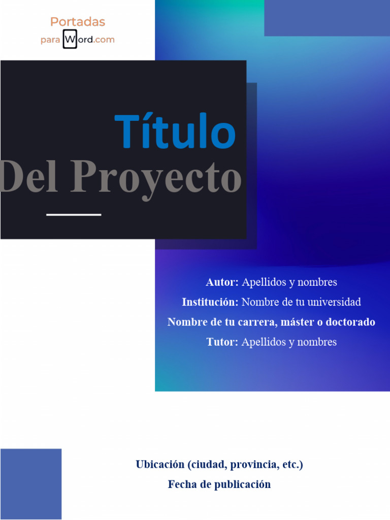 Portadas gratuitas para TFG en Word | PDF | Arte