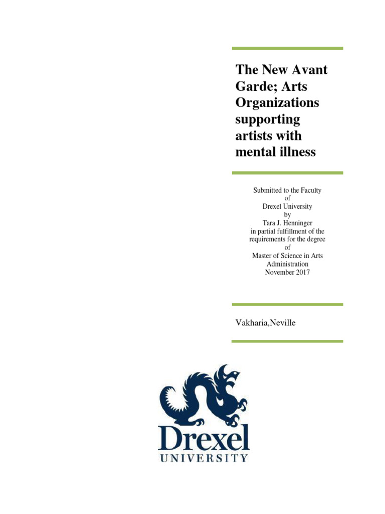 The New Avant Garde Arts Orga Assignment | PDF | Mental Disorder | Creativity