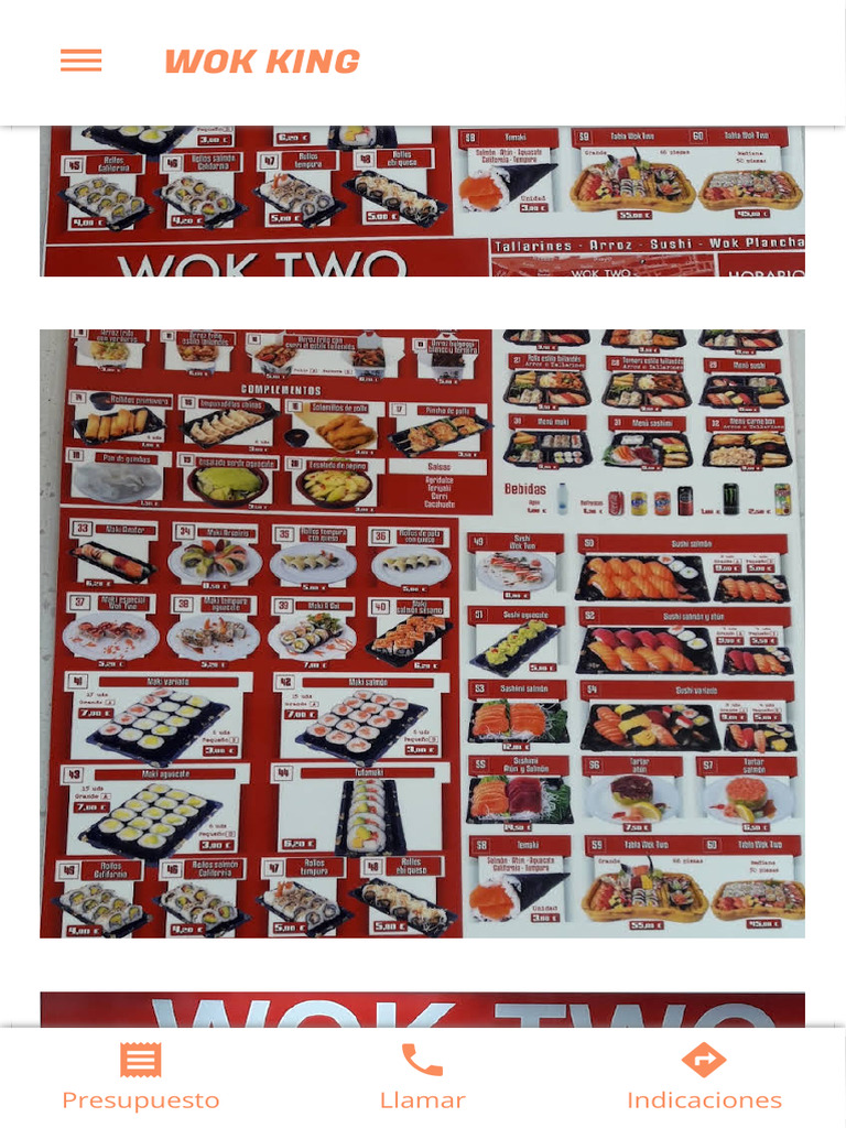 WOK KING - Comida China A Domicilio en La Coruña | PDF