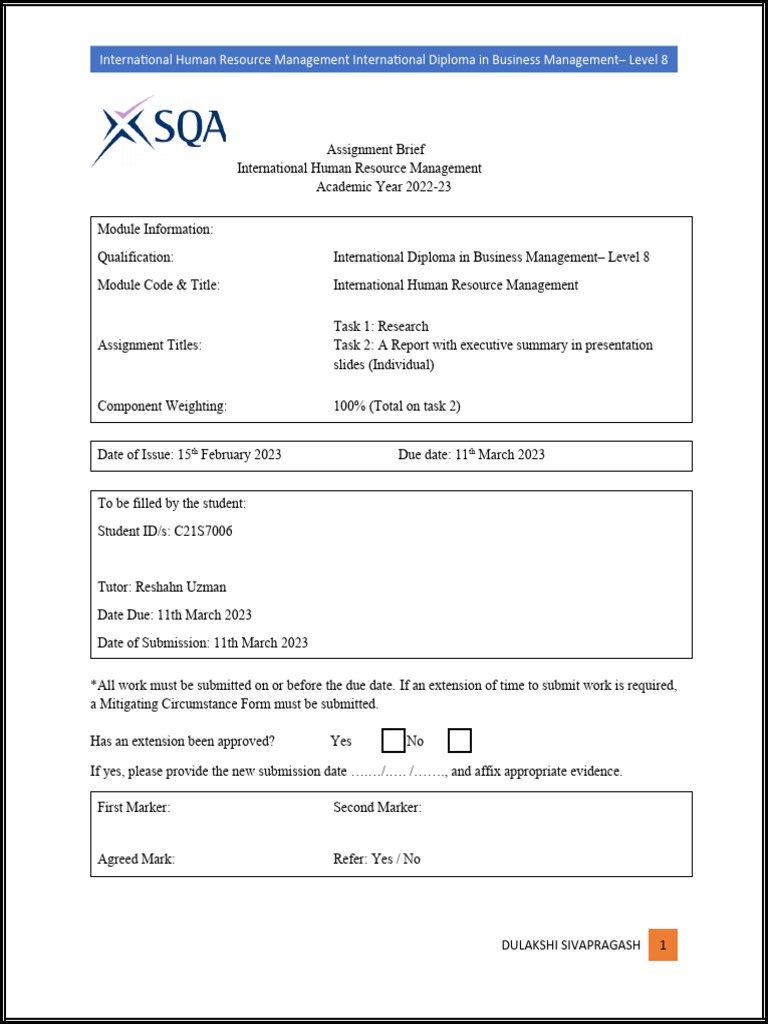 IHRM Assignment Guide | PDF | Human Resource Management | Diversity (Business)