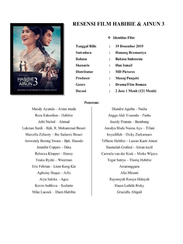 Resensi Film Habibie Ainun 3 | PDF