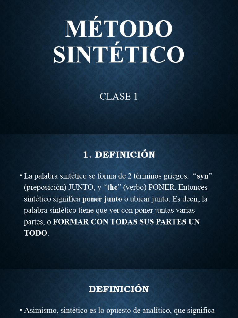 Clase 1 MÉTODO SINTÉTICO | Descargar gratis PDF | Biblia