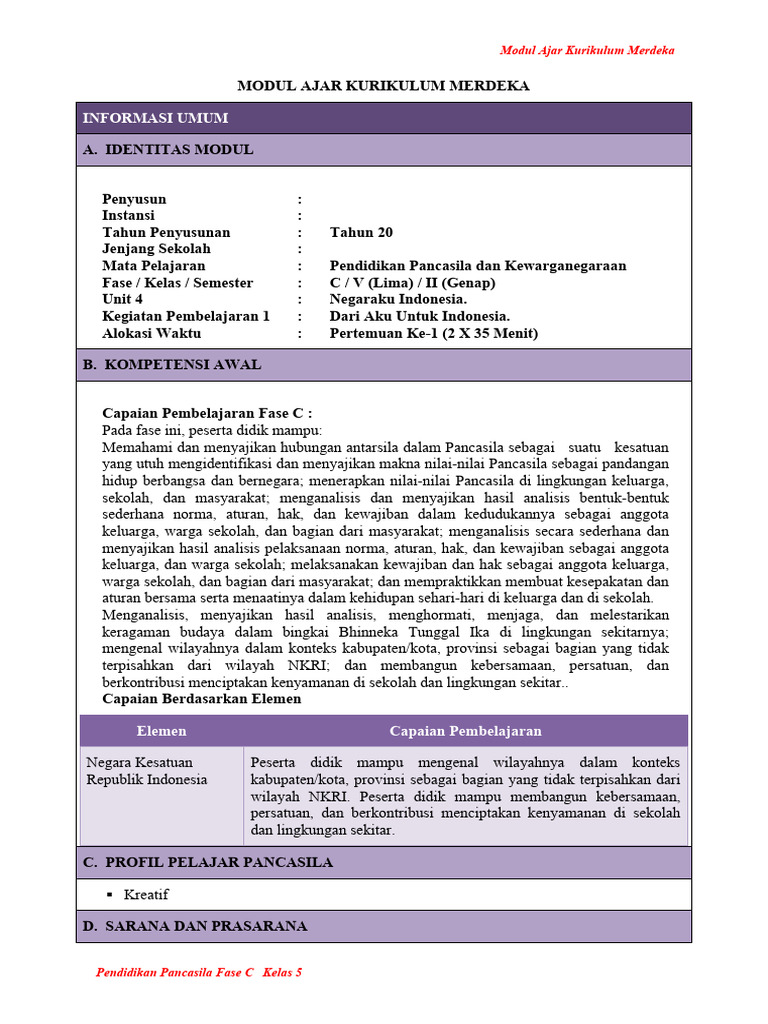 Modul Ajar Unit 4 | PDF