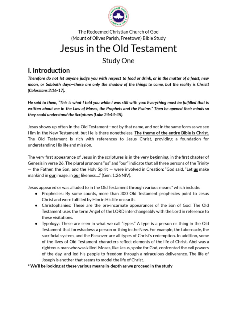Jesus in the Old Testament Study Guide | PDF | Jesus | Old Testament