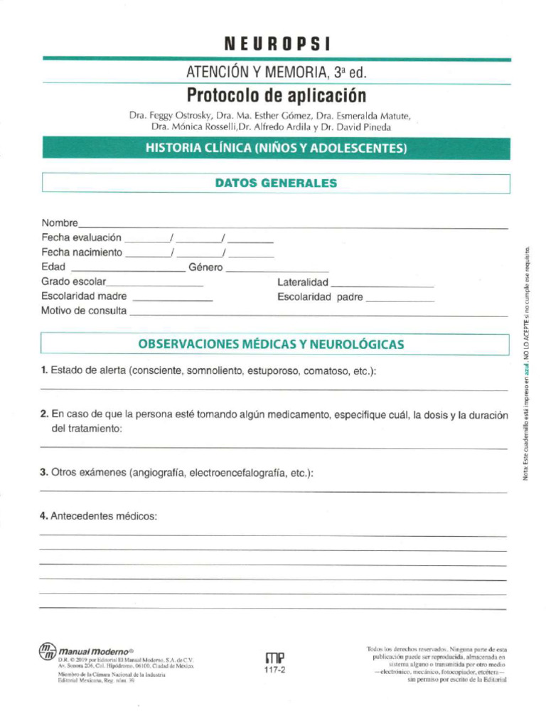 NEUROPSI 3 Protocolo - Compressed | PDF