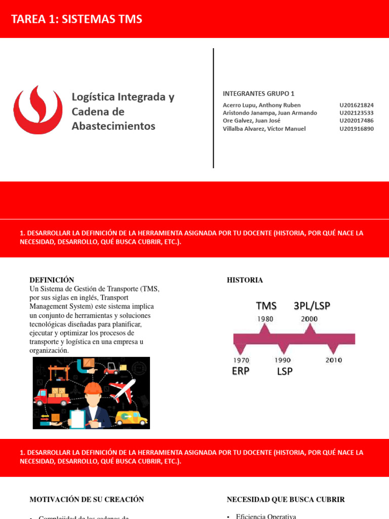 Presentación Logistica TAREA 1 SISTEMAS TMS - v2 | PDF | Transporte ...