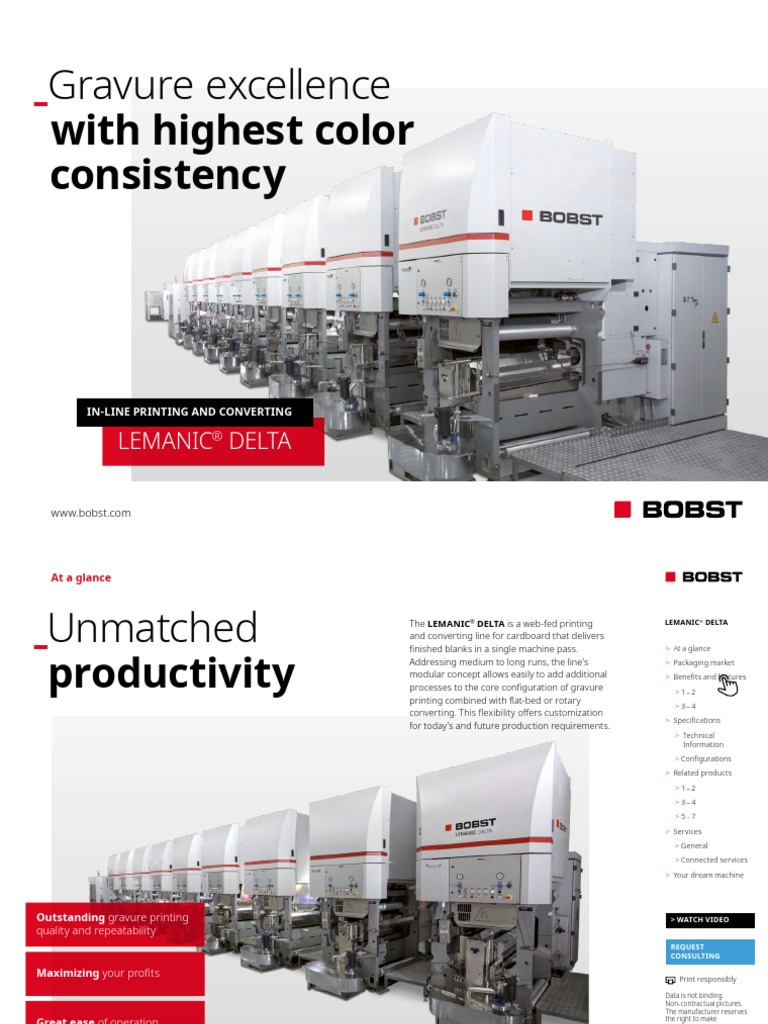 Bobst Lemanic Delta en | PDF | Packaging And Labeling | Paper