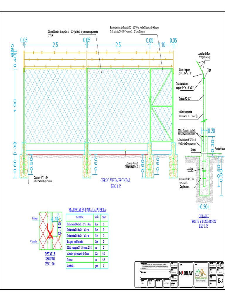 Plano 04 Plano de Cerco Metalico | PDF