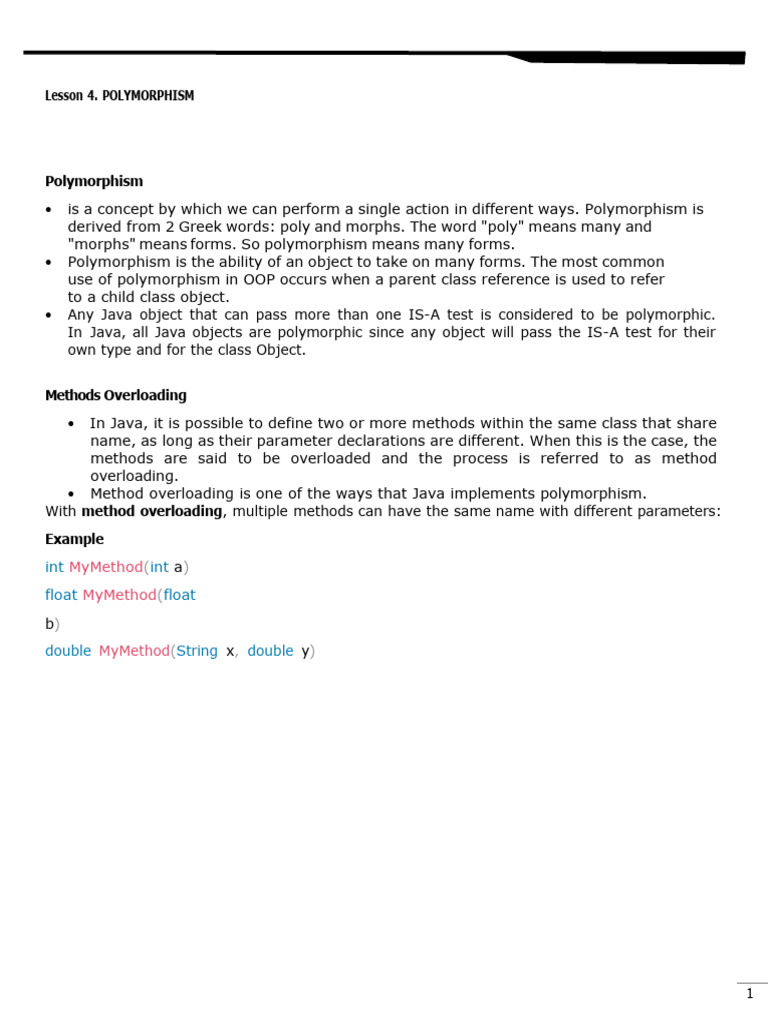 Polymorph Is M | PDF | Method (Computer Programming) | Parameter (Computer Programming)