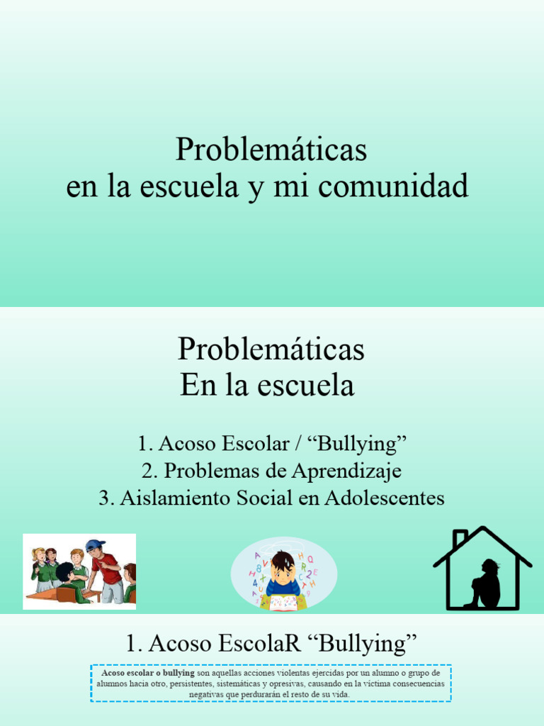 Presentación Problemática y Soluciones - Escuela y Entorno | PDF | Agua | Desorden hiperactivo y ...
