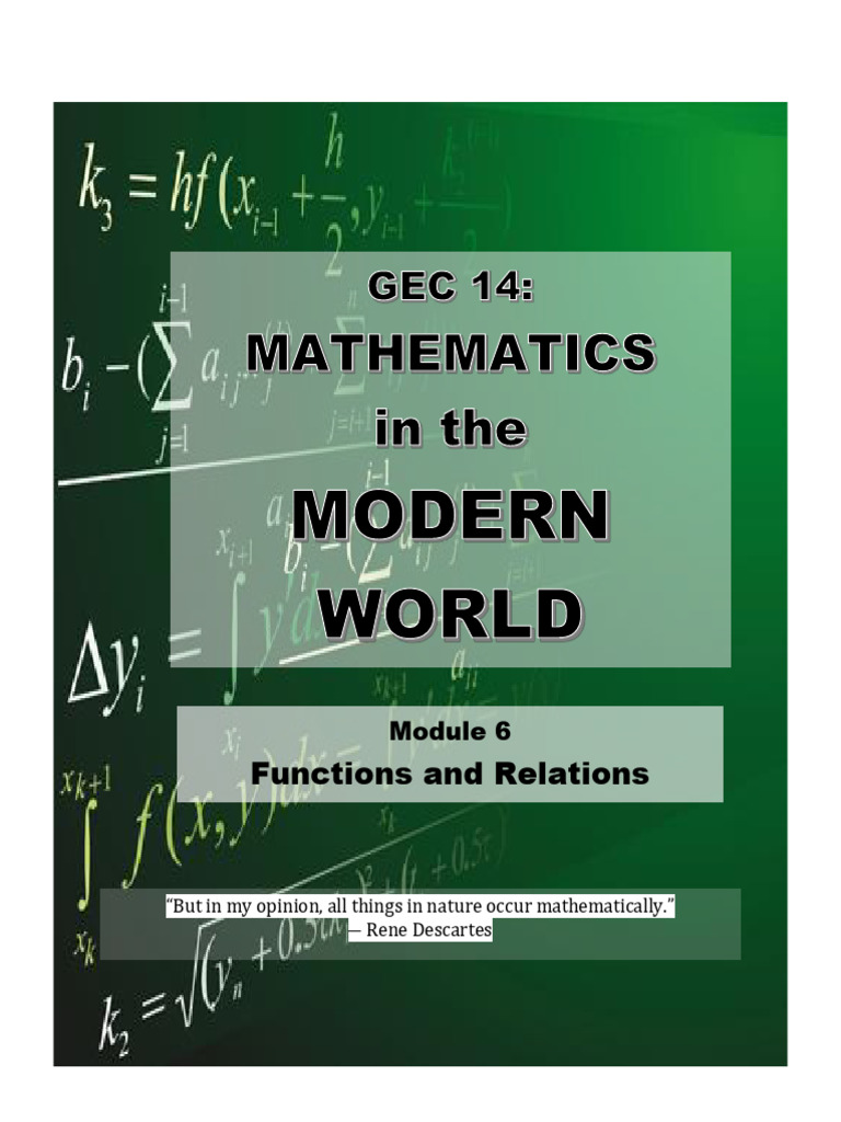 MODULE 6 GE 4 MMW Functions and RelationsV2 | PDF | Function ...