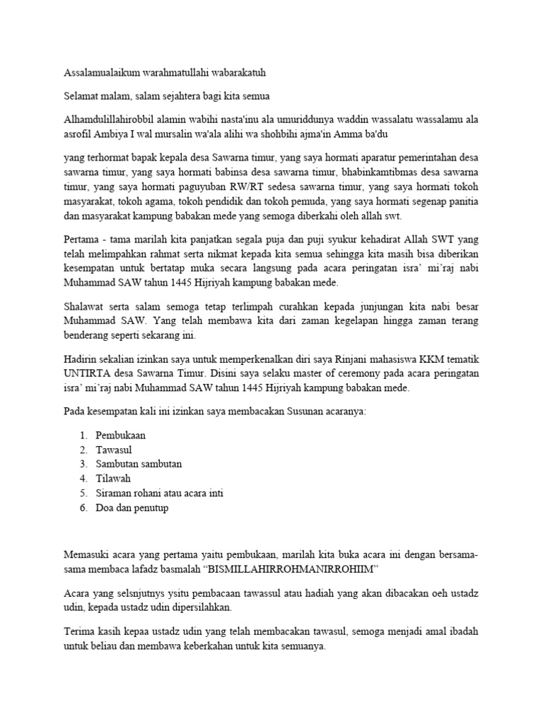 Teks MC Rajaban | PDF | Agama & Spiritualitas